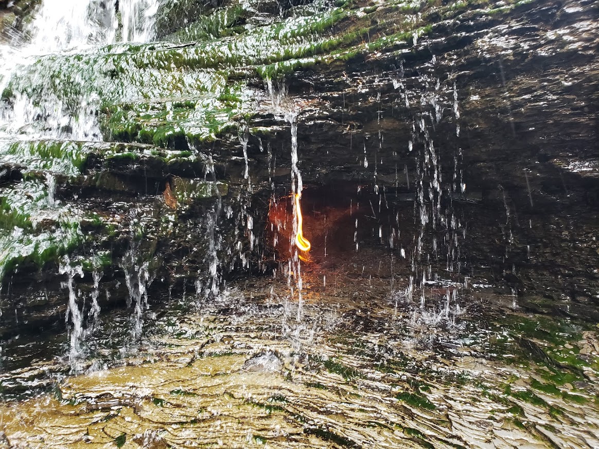 Eternal Flame Falls: Fire Under a Waterfall